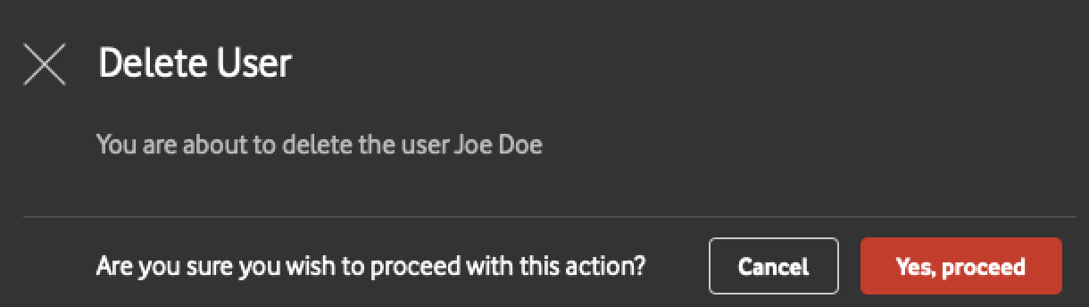 Deleting a user